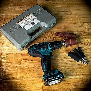 DCT 1/4 Inch Drive Drill Press Sanding Drum Kit - Rubber Sanding Drums (0.5-1.5 Inch) and Spindle Sander Sleeves, 20pc