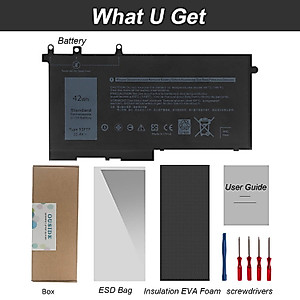 Ouside 93FTF Laptop Battery Compatible with DELL Latitude 5280 5480 5580 5590 5490 5288 5290 5488 E5280 E5480 E5580 E5490 E5590 E5290 Precision 15 3520 3530