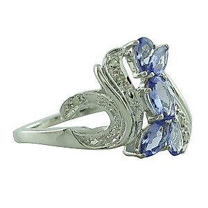 Carillon Tanzanite Oval Shape 6X4MM Natural Earth Mined Gemstone 925 Sterling Silver Ring Unique Jewelry for Women & Men