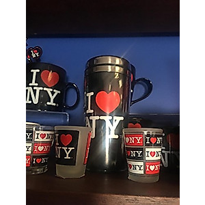 Citydreamshop's I Love New York Large Black Travel Mug Perfect souvenir Travel mug for Iced Coffee in Summer and a Hot beverage in winter