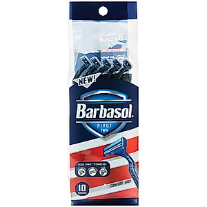 Barbasol Pivot Twin Premium Disposable Razor, 10 Count