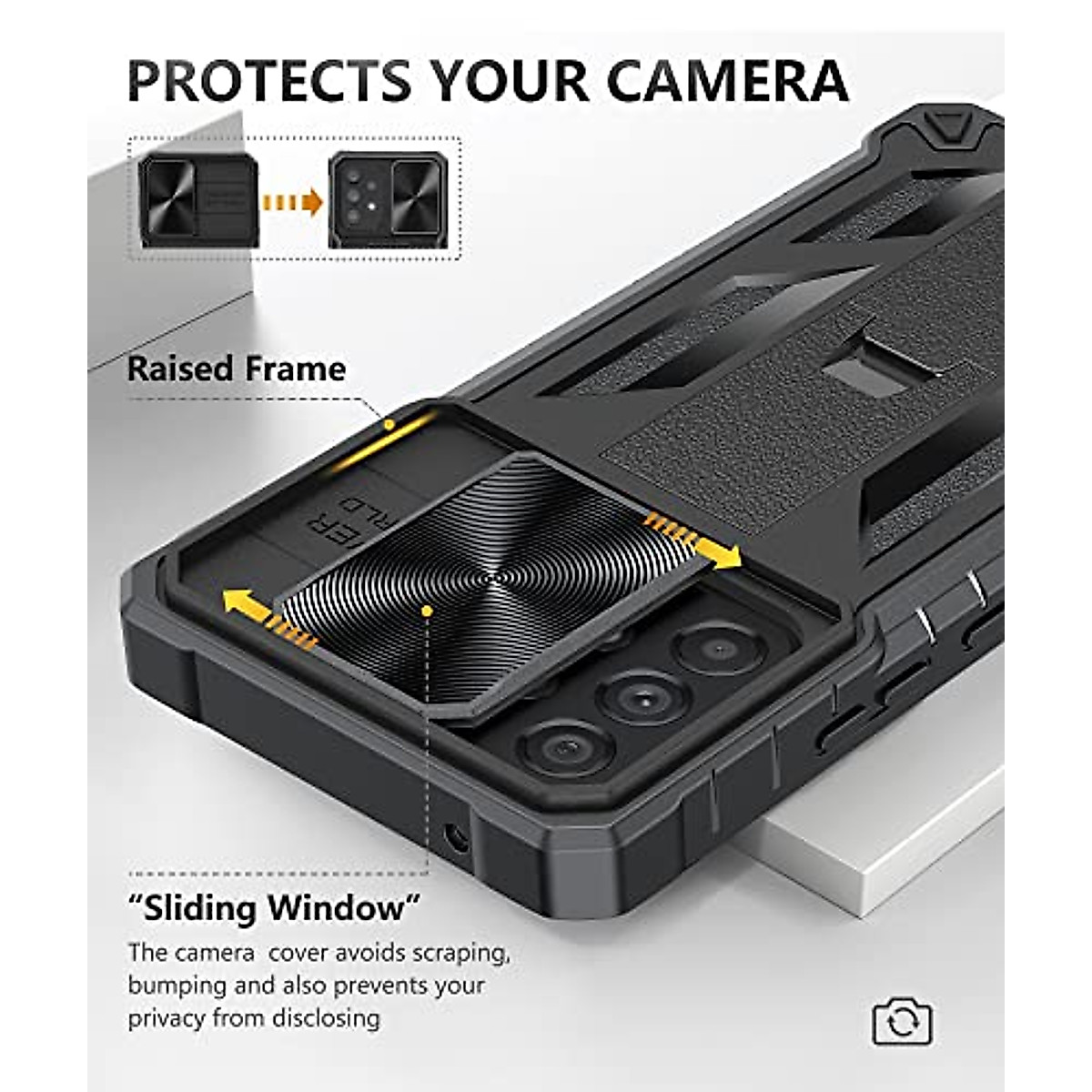 SOiOS for Samsung Galaxy A53 5G Case: Military Grade Drop Proof Protection Cover with Kickstand | Matte Textured Rugged Shockproof TPU | Protective Cell Phone Case for Galaxy A53 5G Phone