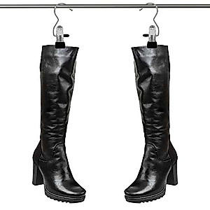 IPOW 12 PCS Boot Hanger Clips, Stainless Steel Laundry Hook Hanging Clothes Portable for Home and Travel