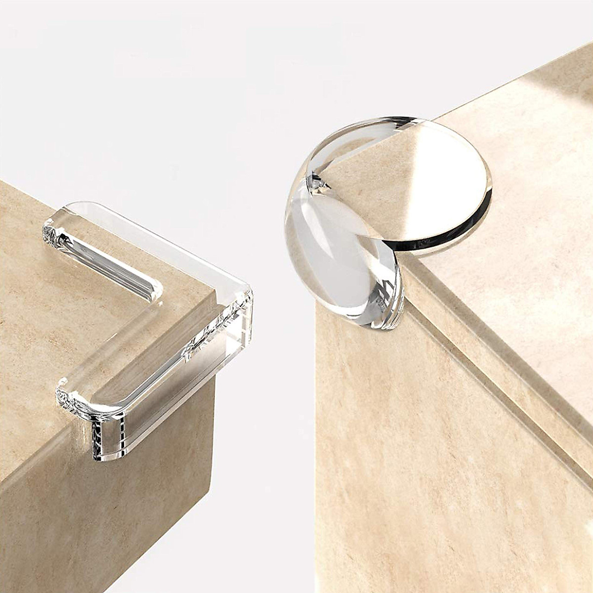 P&W Corner Protector, 2 Shapes, 12 and 20 Packs, Clear Soft Silicone, Residual Free Adhesive,Baby proofing, Child Safety, Furniture Safety, Home Protection.(Round Shaped, Standard (12pack))