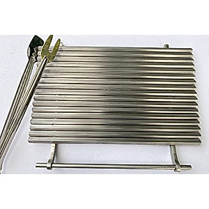 MOTOES Hibachi Grill Metal Portable Fire Pit, Outdoor Fire Pit, Backyard Fire Pit Bowl, Stainless Steel Charcoal Grill Kebab BBQ Portable Grill, 24''x 8'' inch Height : 5.5'' inch