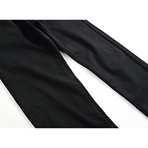 Men's Slim Fit Skinny Stretch Jeans Vintage Distressed Comfy Denim Pants Washed Straight Leg Comfy Jean Trousers (Black,38)