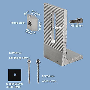 CMYYANGLIN Solar Panel Mounting Bracket Roof Mount L Foot for Sloped Pitched Tin Roof Mounting Pack of 6