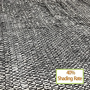 POYEE 40% 14ftx20ft Black Shade Cloth Taped Edge with Brass Grommets Garden Sun Shade UV Resistant Sunblock Shade Net for Outdoor Plants Vegetables Greenhouse