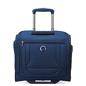 DELSEY Paris Helium DLX Softside Luggage Under-Seater with 2 Wheels, Navy Blue, Carry on 16 Inch