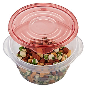 Rubbermaid TakeAlongs Small Bowl Food Storage Containers, 3.2 Cup, Tint Chili, 2 Count