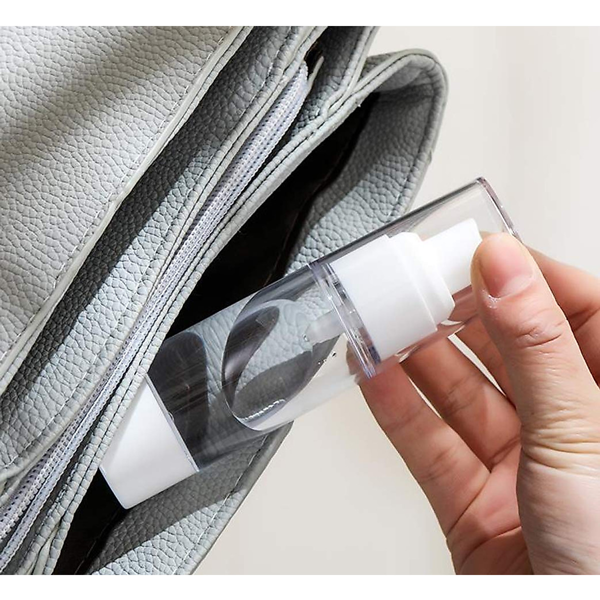 ericotry 12Pcs Empty Clear Portable Refillable Plastic Airless Vacuum Pump Bottles Travel Make-up Container Cream Lotion Sample Packing Toiletries Liquid Storage Container Vial Jars(5ml/0.17oz)