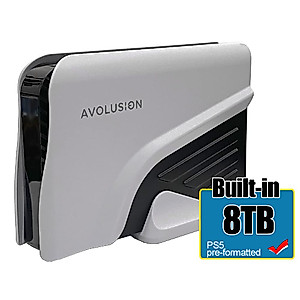 Avolusion PRO-Z 8TB USB 3.0 External Gaming Hard Drive for PS5/PS4 Game Console (White) - 2 Year Warranty