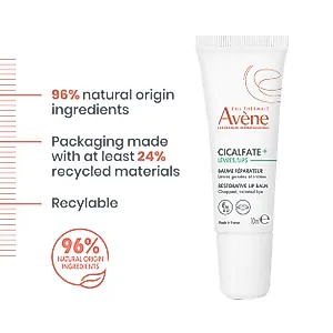 Avene Cicalfate Restorative Lip Cream, Long Lasting Moisture to Soothe Dry, Cracked Lips, promotes healthy lip barrier, water resistant, safe for infants, children and adults 0.3 Oz