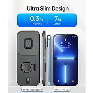 XICPU Portable and Foldable 3 in 1 Wireless Charging Station, Fast Wireless Charger Stand for Apple Watch iPhone AirPods Black