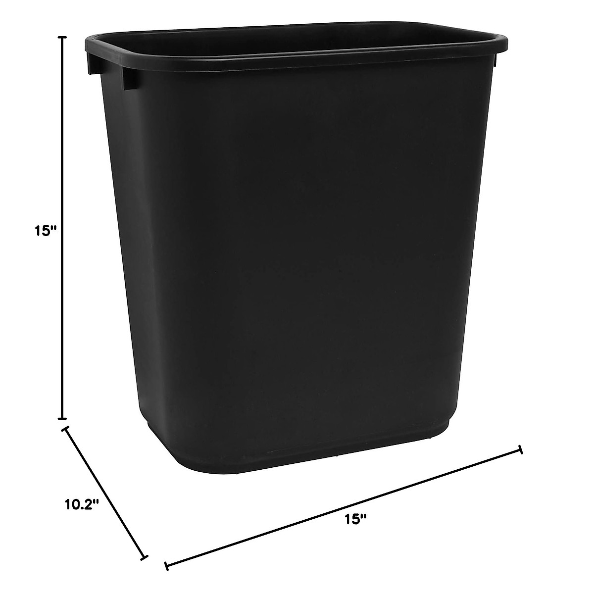 Sparco Rectangular 7 Gal. Black Wastebasket (SPR02160)