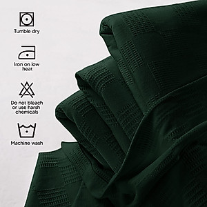 Utopia Bedding Forest Green 100% Cotton Blanket [Throw Size - 60x50 Inch] 350GSM Lightweight, Soft and Breathable Thermal Blanket for All Seasons