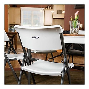 Lifetime 80074 Commercial Contemporary Folding Chair, 20L x 18W x 34H, 500lbs Capacity, 34-Pack, Almond