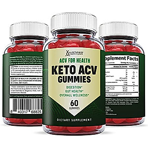 Justified Laboratories (3 Pack) ACV for Heath Keto ACV Gummies 1000MG with Pomegranate Juice Beet Root B12 180 Gummys