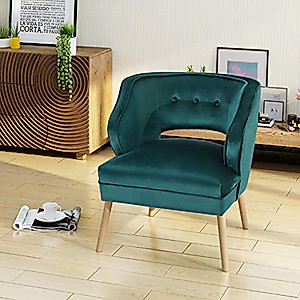 Christopher Knight Home Mariposa Mid-Century Velvet Accent Chair, Teal / Natural
