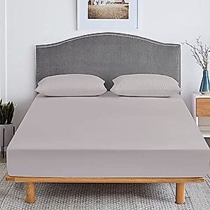IR Imperial Rooms Twin Fitted Sheet - 16 Inch Deep Pocket Fitted Bed Sheets Twin Size Premium 1800 Soft Microfiber Shrink and Fade Resistant All Around Elastic Fitted Bottom Sheets Only (Grey)