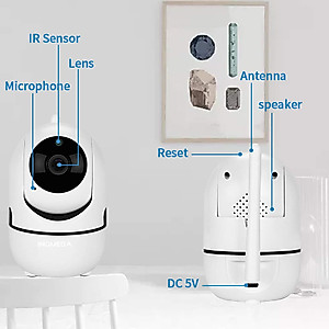 INQMEGA FHD 1080P WiFi Home IP Camera, Indoor Pan/Tilt 2.4Ghz Wireless Security Camera,Nanny cam with Auto Tracking, Cloud Service, Night Vision, Two Way Audio for Baby/Elder/Pet (White) (IL-HIP291G-2M-AI)