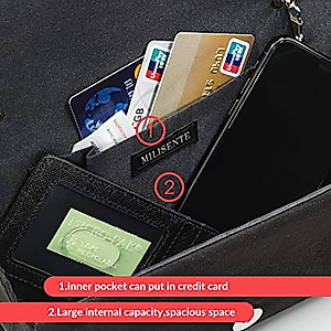 Milisente Clutch Purses For Women Suede Pleated Evening Bag Bridal Evening Clutch Bag (Black)