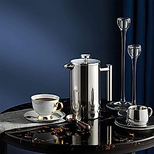 Press Coffee Maker Double-Wall 304 Stainless Steel Coffee Press Brews Coffee and Tea 350/800/1000ml (Color : Green, Size : 1000ml) (Pink 1000ml)