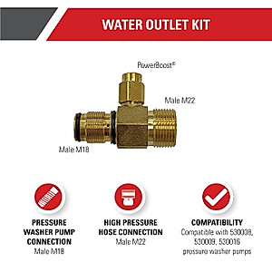 Simpson Cleaning 7106264 Replacement Water Outlet Kit for AAA Pressure Washer Pumps, M22, Gold