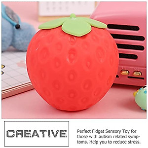 TOYANDONA Fruit Stress Balls Fidget Toys, 3Pcs Slow Strawberry Kawaii Fruit Squeeze Pack Party Favors for Kids Classroom Prize, Birthday Pinata Goodie Bag Filler, Christmas Stocking Stuffers
