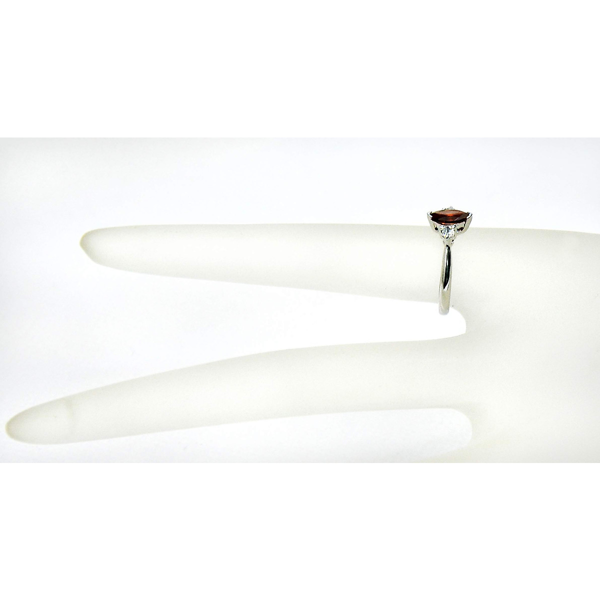 RB Gems Sterling Silver 925 Ring Genuine Gemstone Marquise 8X4 mm, 0.91 Cts, RHODIUM-PLATED Finish (6, garnet)