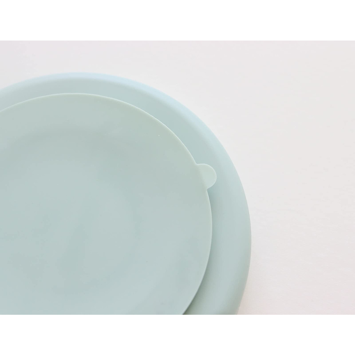 otterlove Silicone Baby Plate with Suction Base - 100% Platinum Pure LFGB Silicone with NO Fillers - BPA Free - Fits Most Highchair Trays (Undivided Sage Plate + Cover)