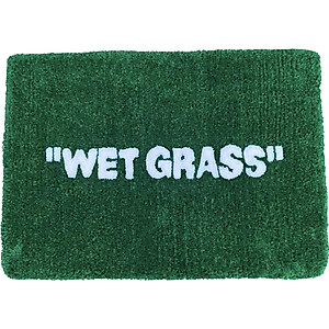 LUXAPE Wet Grass Rug - Tufted Hypebeast Rug - Handmade & Premium - 32 * 20in (80 * 50cm) - Hypebeast Room Decor - Off White Rug - Aesthetic Bape Rug - Luxape Rug