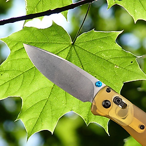 HUAAO EDC Bugout Knife, Axis Lock Knife with 2.9 Inch 440C Steel Blade Ultem Handle, Camping Folding Pocket Knife with Thumb Stud Pocketclip