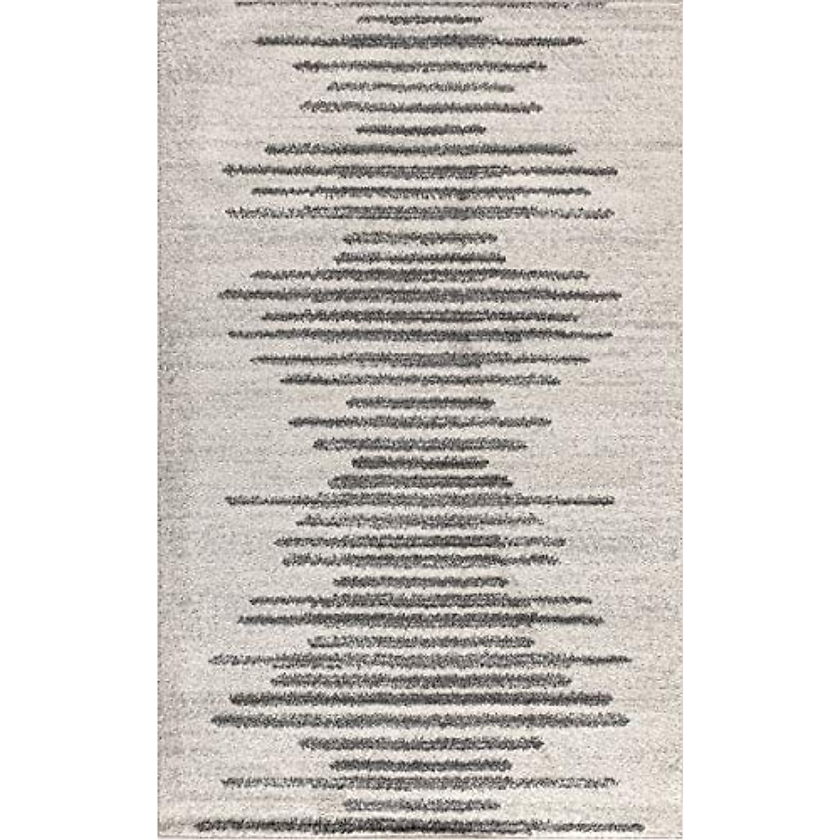 Eyely HOM205A-8 Moroccan Hype Aya Berber Stripe Geometric Indoor Area Rug Modern;Transitional;Bohemian;Rustic, Bedroom, Kitchen, Living Room, Easy-Cleaning, Non-Shedding, 8 X 10, Cream/Gray