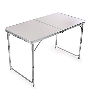 H&B Luxuries Portable Height Adjustable Aluminum Folding Camping Table with Carry Handle FT-ACFT1