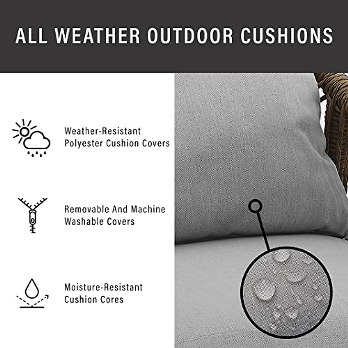 Crosley Furniture Haven 2-Piece Outdoor Chair Set, Wicker Patio Chairs for Conversation, Porch, Deck, Light Brown with Light Gray Cushions