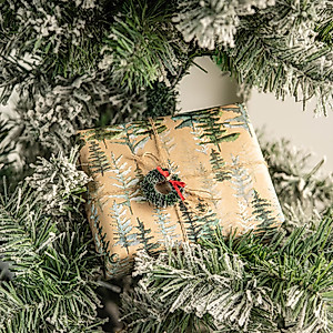 RUSPEPA Christmas Wrapping Paper, Jumbo Roll Kraft Paper - Christmas Tree Design for Holiday Gift Wrap - 30 Inches x 100 Feet