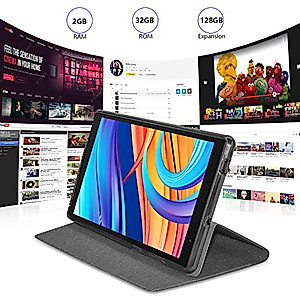 CUPEISI Tablet 8 inch Quad-Core RAM 2GB+ROM 32GB Android 11 Tablets 1280 * 800 IPS HD Display 4300mAh Battery, 2MP+5MP Dual Camera, Tablets Include Leather Case