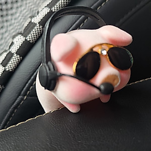 Car Rear View Mirror Pendant Lucky Piggy Hanging Ornament Auto Interior Decoration , Office Home Gardening Hanging (Pilot)