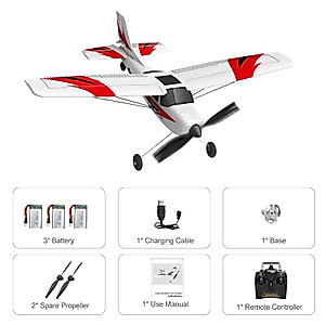 GoolRC RC Airplane, 2.4GHz 4CH Remote Control Airplane, Ready to Fly RC Plane with 6-Axis Gyro, RC Aircraft Flight Toys for Adults and Kids, Include 3 Batteries