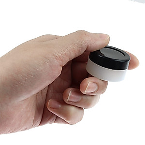 ooDuo 5ml Silicone Containers Wax 20pcs Non Stick Round Oil Kitchen Multi Use Storage Jar Clear Bottom and Black Cover