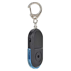 Whistle Key Finder, Anti-Lost Alarm Key Finder Locator Whistle Sound Control with Battery(Blue)