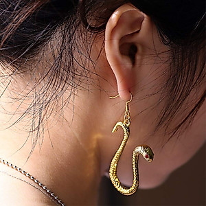 OfficialOtaku One Pair of Boa Hancock Pirate Empress Gold Snake Cosplay Earrings