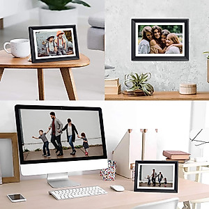 WOZIFAN Digital Photo Frame 10.1 Inch WiFi Smart Digital Picture Frame with 16GB Memory, 1280 * 800 HD Screen, Share Photos and Videos Instantly via Email or App, Auto-Rotate, Gifts for Dad - Black