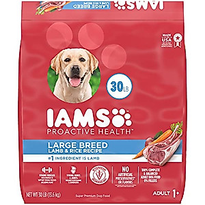 IAMS Large Breed Adult Dry Dog Food Lamb & Rice Recipe, 30 lb. Bag