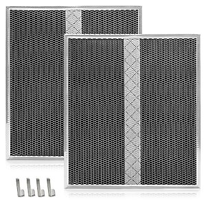 HPF30 Range Hood Non-Ducted Charcoal Filter (XC) 14.6" X 12.9" Compatible with Broan Range Hood Filter S97020466 Replacement Filter with Clips - 2 Pack
