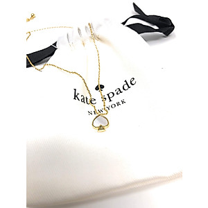 Kate Spade New York Signature Spade Mother of Pearl Gold Plated Mini Charm Pendant Necklace Cream