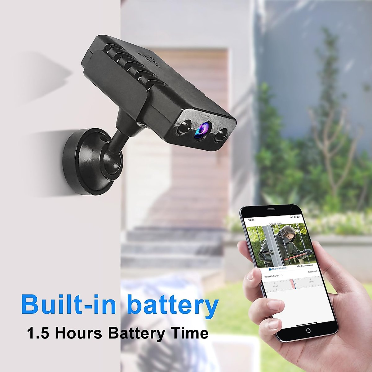 Smallest WiFi Spy Camera Detector,HD1080P Wireless Wifi Battery security camera,Smart Home Baby Monitor,Pet Camera with Night Vision,Motion Detection,for Security with iOS Android for Outdoor/Indoor