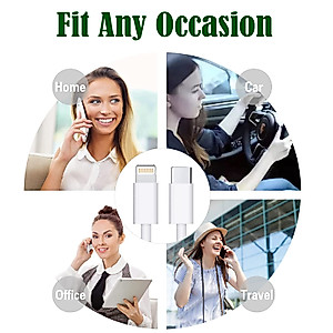 iPhone Charger [Apple MFi Certified] Apple Block USB C Fast Wall Plug with 3FT USB C to Lightning Cable for iPhone 13/14/14 Plus/14 Pro Max/12/12 Pro/Pro Max/11/Air pods Pro/iPad Air 3/Mini 4 (White)