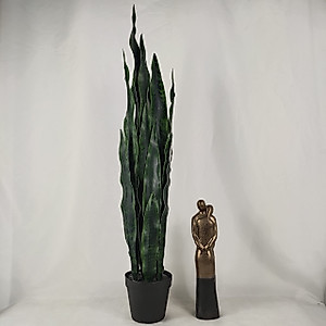 Ailimama Artificial Snake Plant 39In Green Fake Sansevieria, Perfect Faux Plants for Home Garden Office Store Decoration